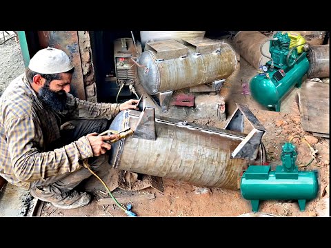 Air Compressor Complete Process | Raw Material to Finish Air Tank Machine
