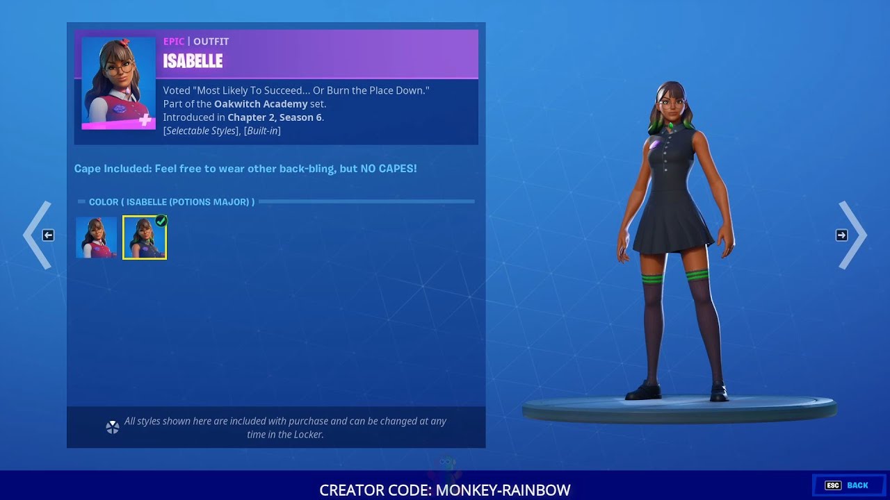 New Fortnite Isabelle Outfit Live Now in Item Shop - YouTube