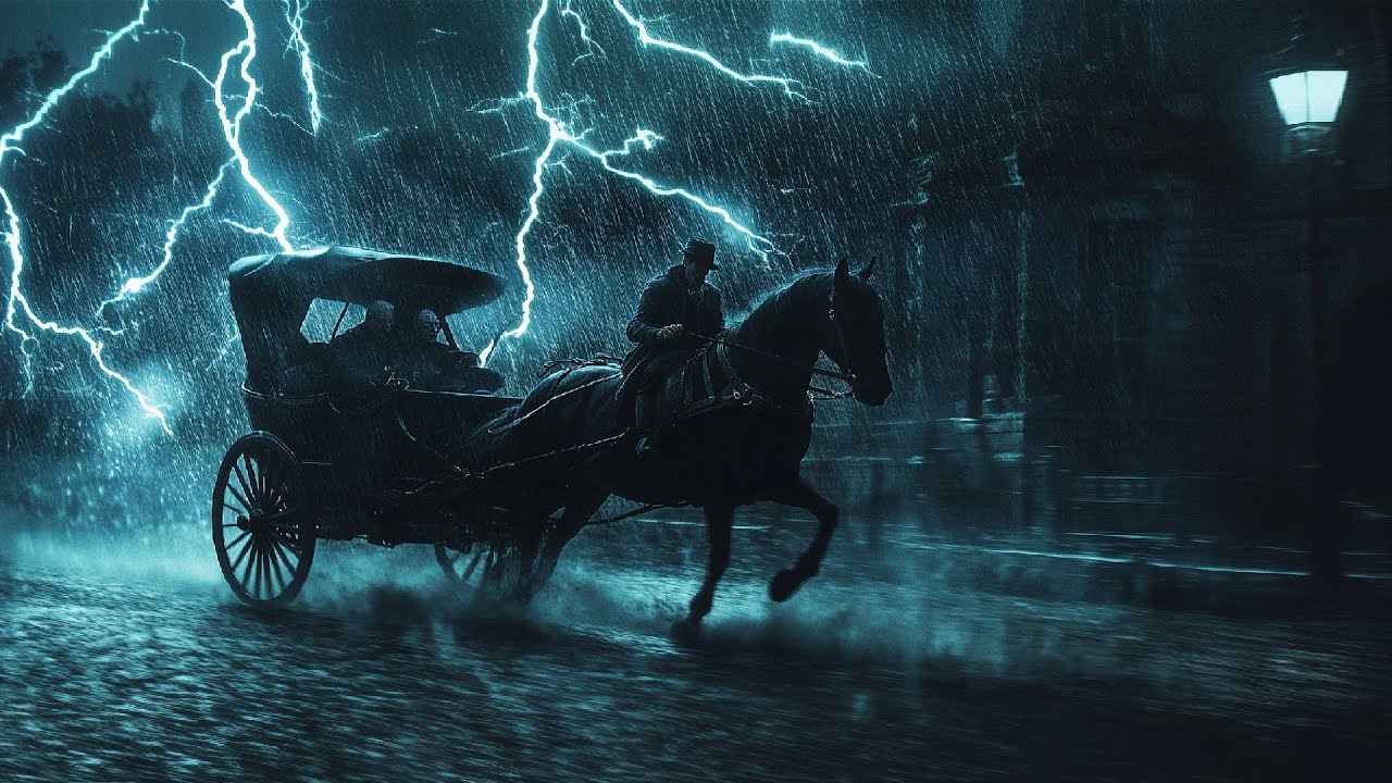 🔴 Stormy Night Carriage Ride in the Wild West | RDR2 Thunderstorm ASMR ...