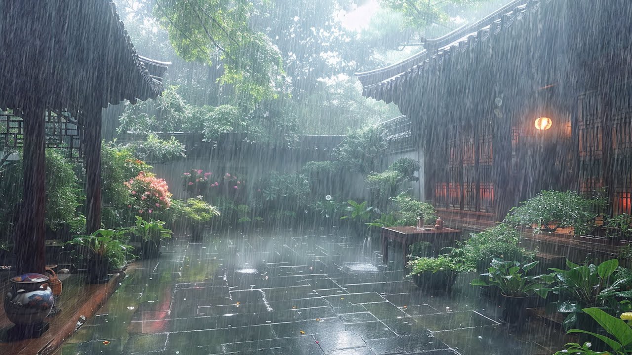 Real Rainstorm Sounds to Help You Fall Asleep Fast - Heavy Rain in the ...