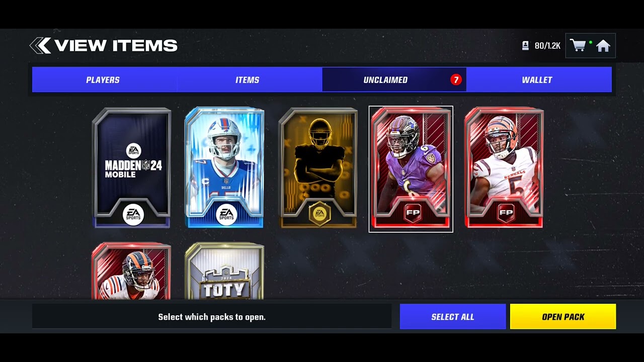 Madden Mobile Pack Opening - YouTube