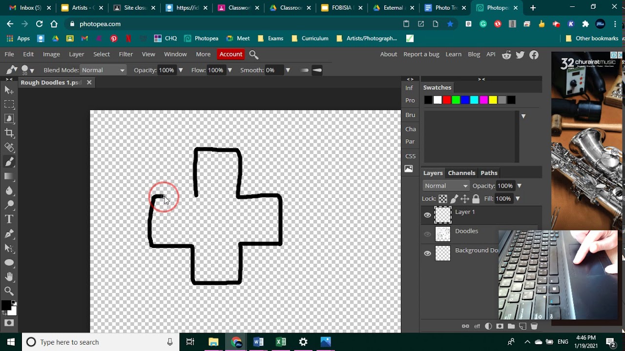 Drawing with free hand on photopea - YouTube