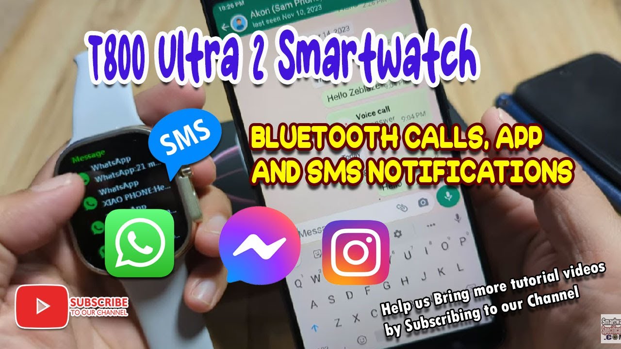 T800 Ultra 2 Smartwatch - Bluetooth Call, SMS, Messenger, Instagram ...