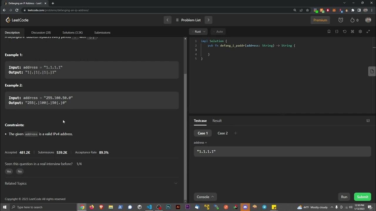 1108. Defanging an IP Address - LeetCode Solution in Rust | Rust Strings Replacing Programming ...