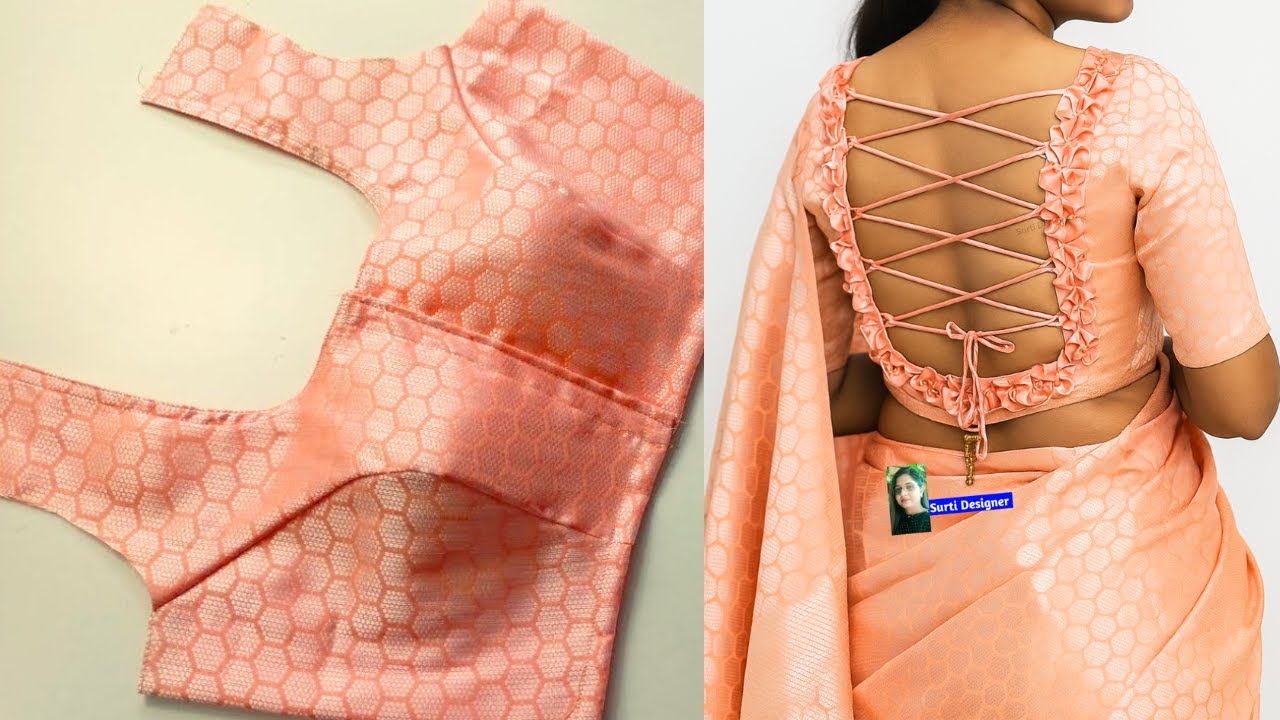 Princess cut Blouse with Back design | Princess cut blouse cutting and ...
