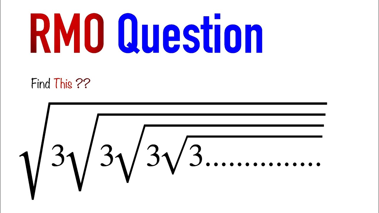 RMO Question | Can you solve this Indian juniors math Olympiad Question ...