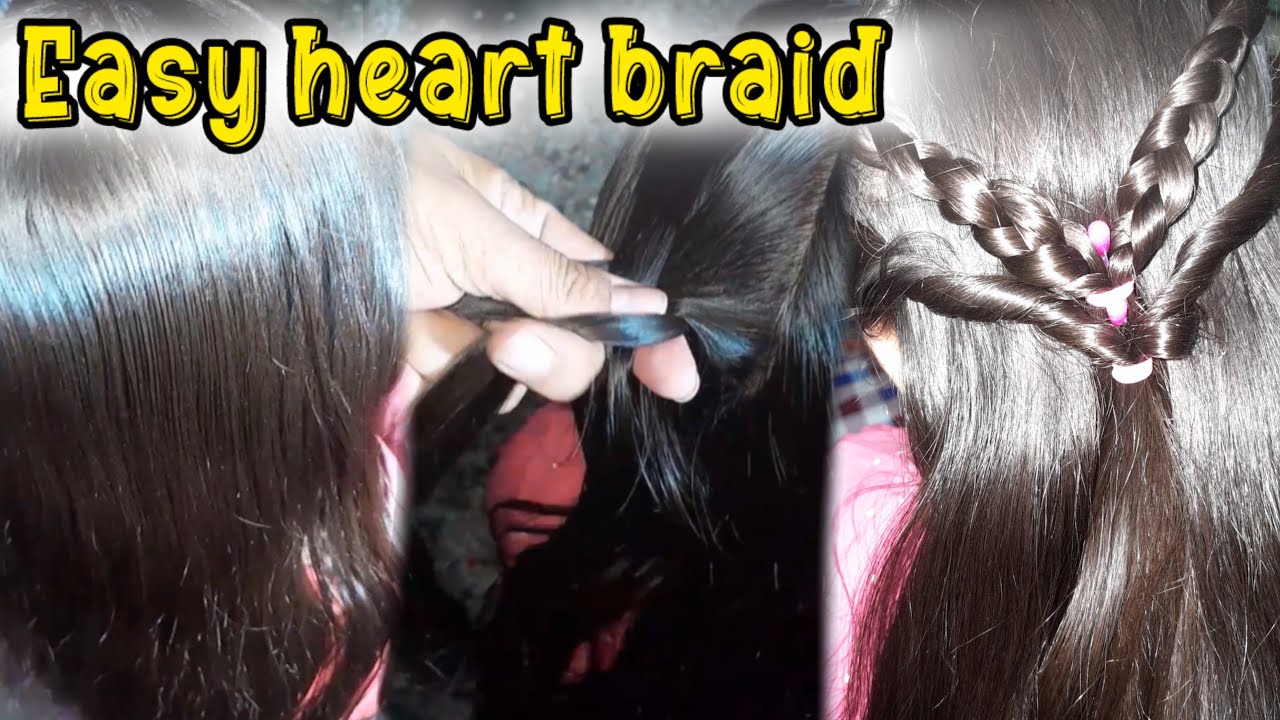 Easy Heart Braid Ponytail hair style for girls | Ijaz family life ️ - YouTube