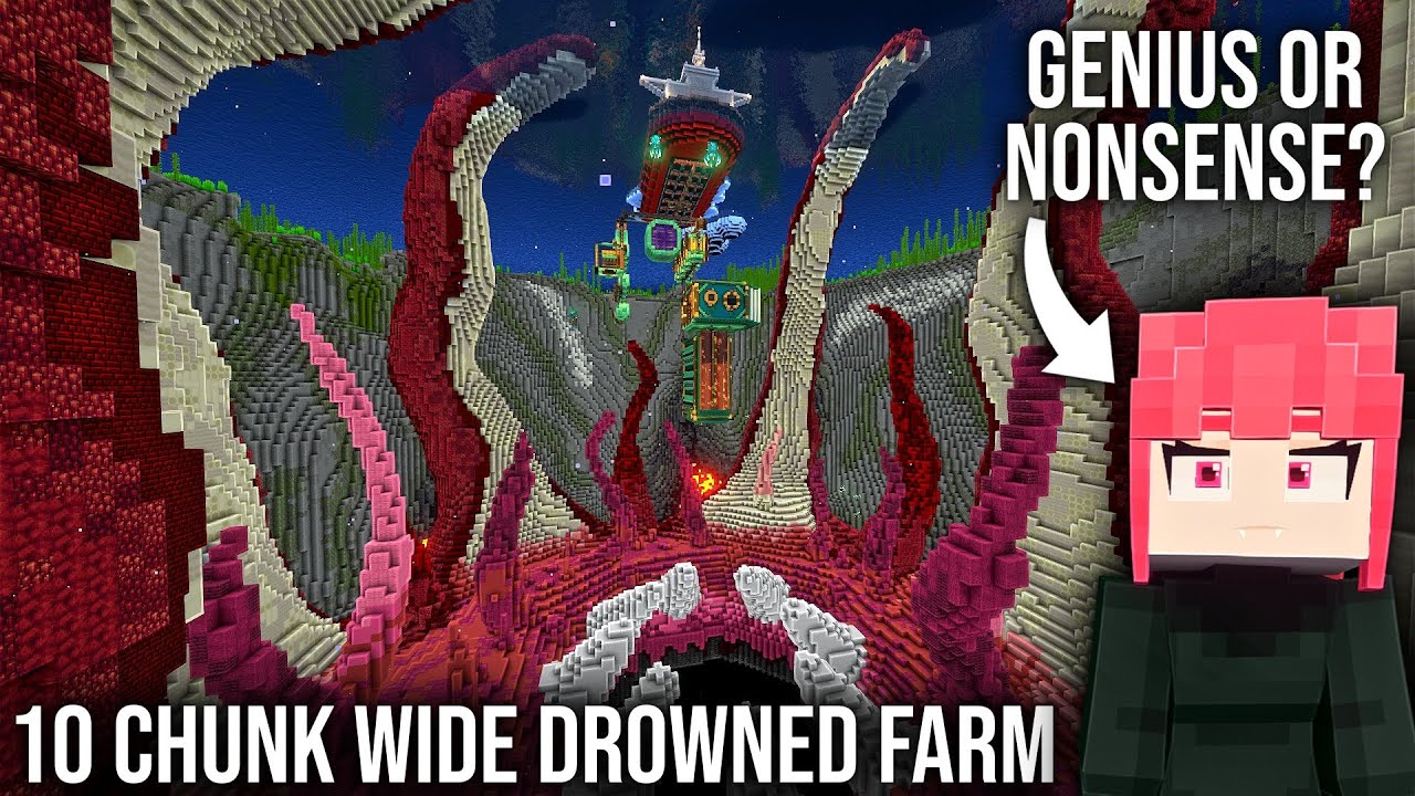 Transforming My Entire Underwater Base Into a MASSIVE Drowned Farm ...