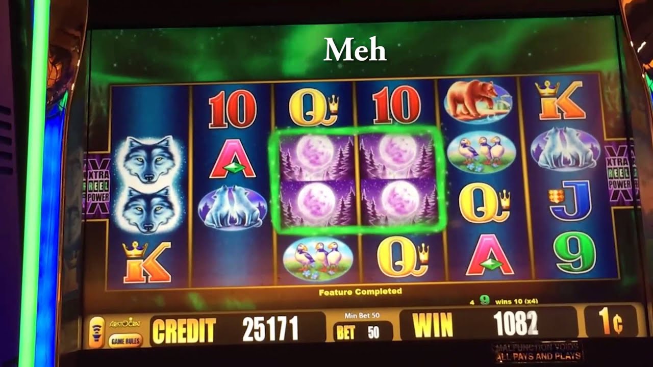 Aristocrat Wolf Moon slot machine, 2 bonus tries - YouTube