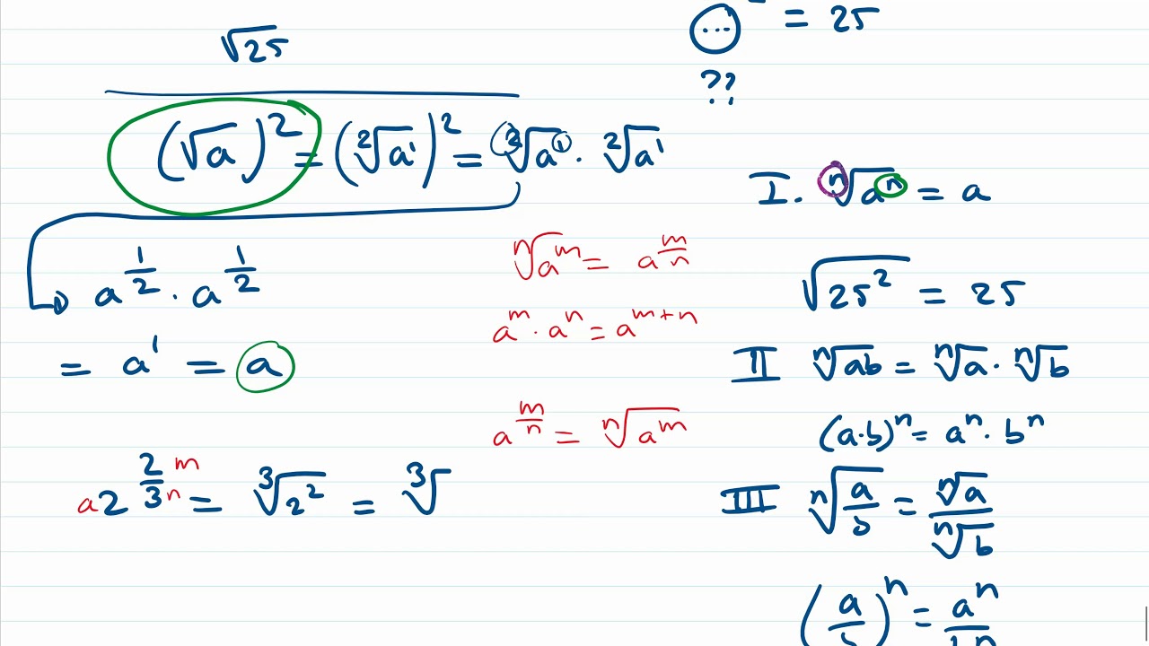 Wiskunde - Basis - les 2b - Wortelvormen en gebroken exponenten - YouTube