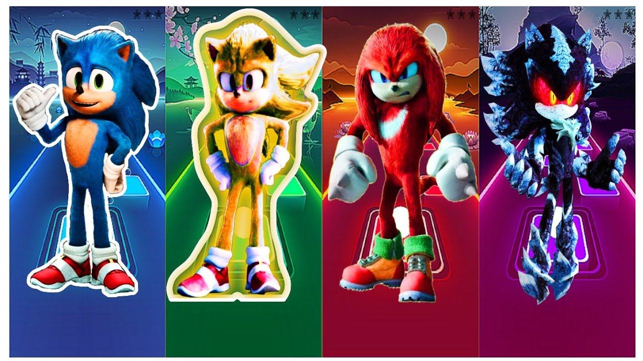 Sonic 🆚 Super Sonic 🆚 Knock 🆚 Nega Sonic - Tiles Hop - YouTube