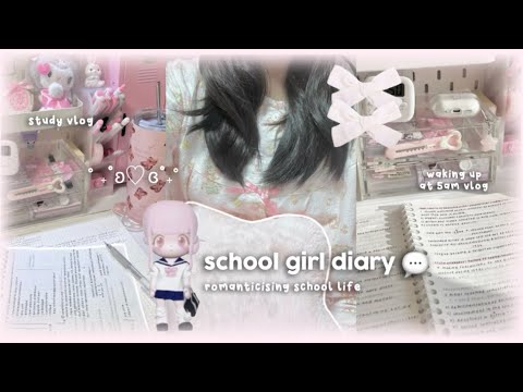 waking up at 5AM vlog🍥౨ৎ: school girl diaries, note taking, what’s in my bag ft. Teddy Blake ...