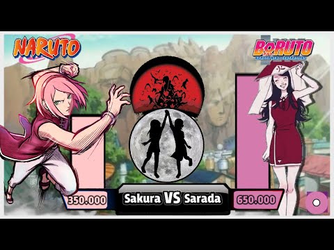 Sakura vs  Sarada Power Levels (Power Levels. Naruto and Boruto)