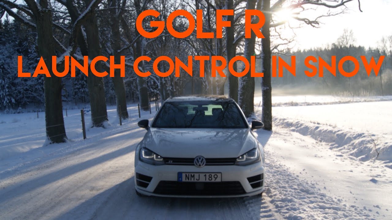Golf r launch control in snow + pov drive - YouTube