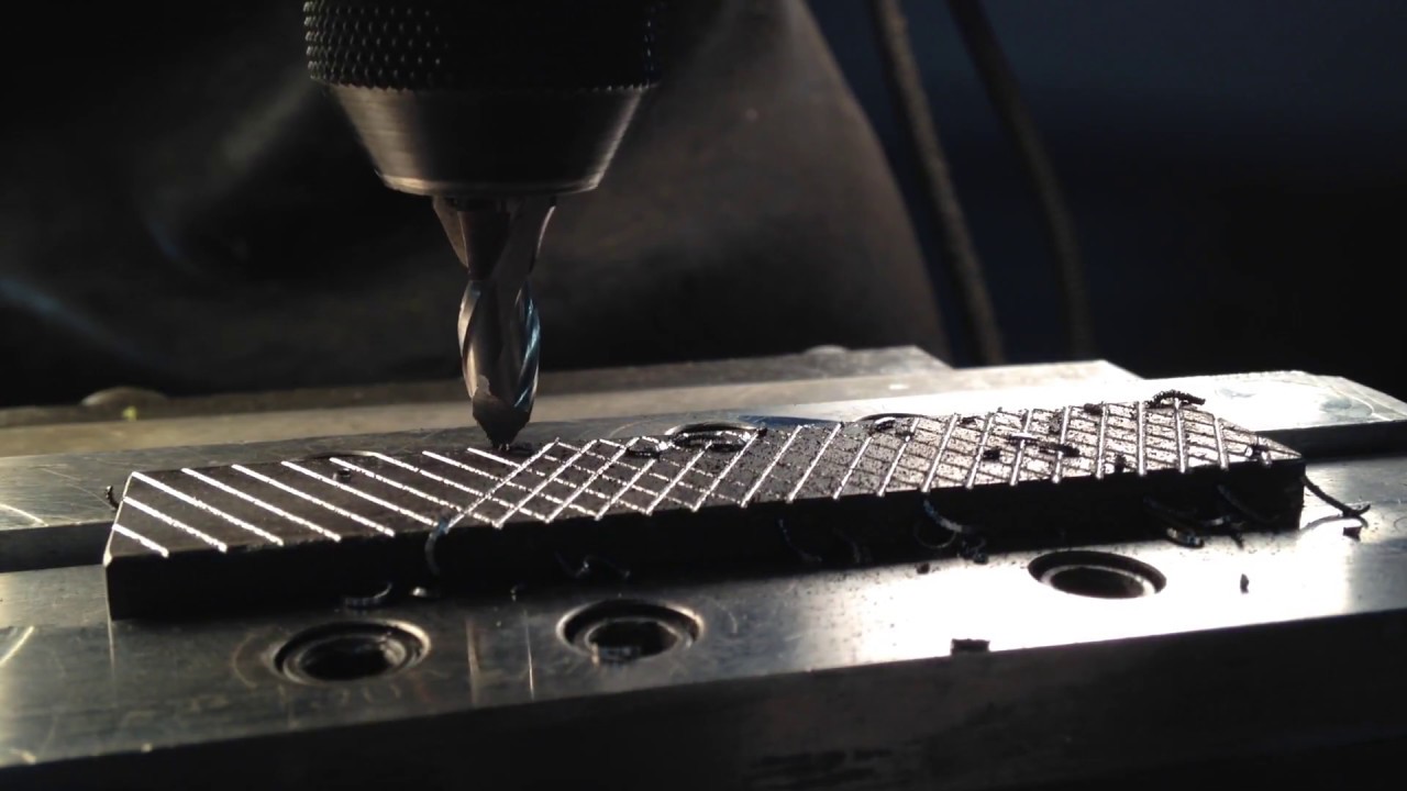 Adding cross hatch to a mild steel plate - YouTube