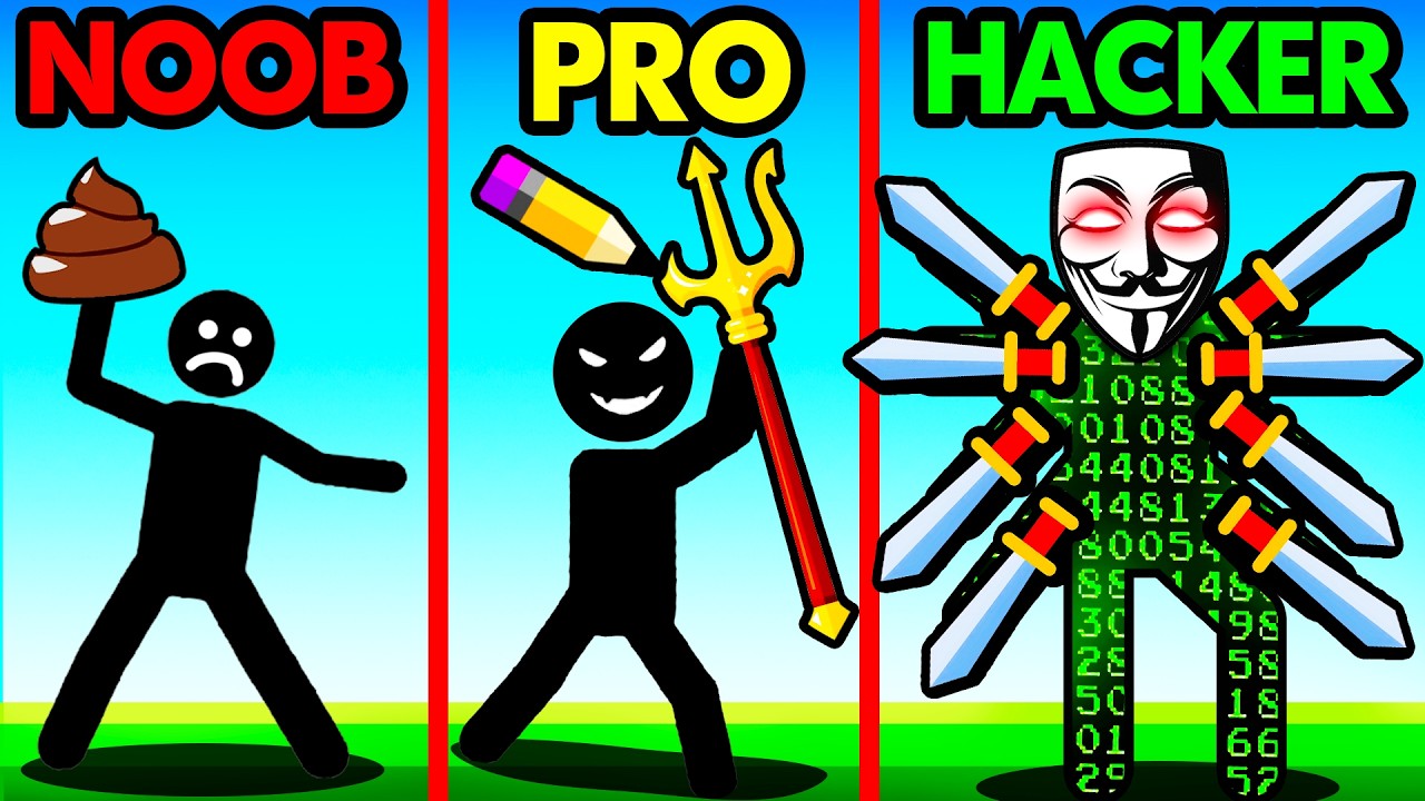 Drawing NOOB vs PRO vs HACKER WEAPON - YouTube