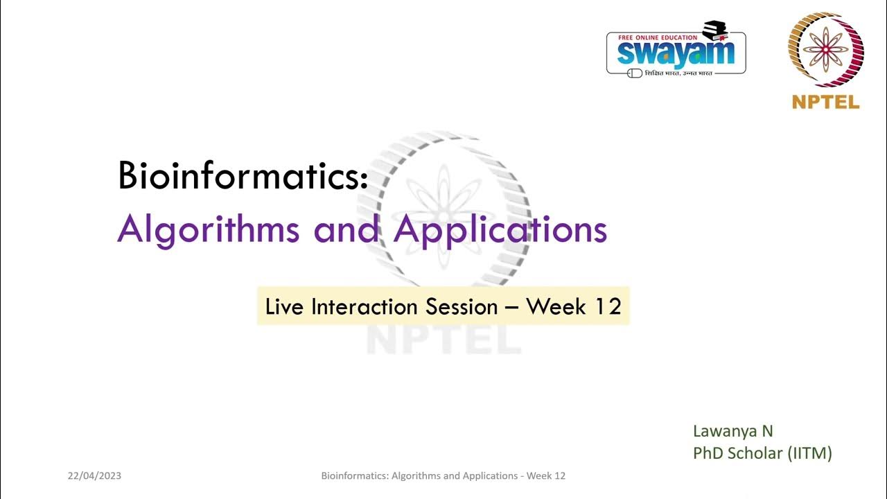 Bioinformatics: Algorithms and Applications - Practice Assignment - Week 12 - YouTube