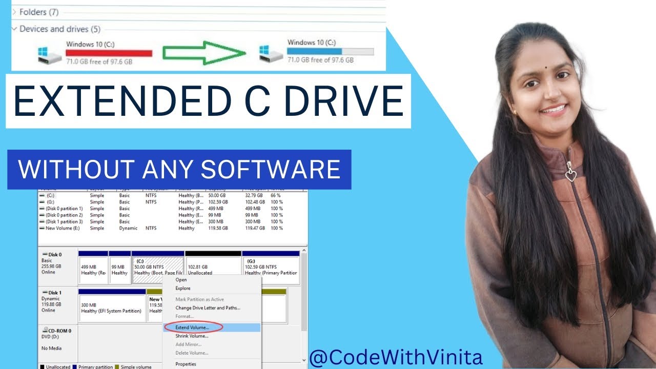 How to create a new drive without any software। Drive Partition in ...