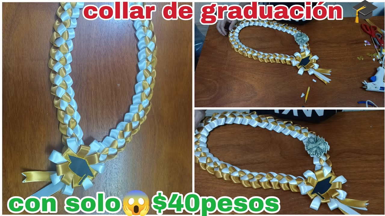 🎓collares de graduación con liston super facil y rápido - YouTube