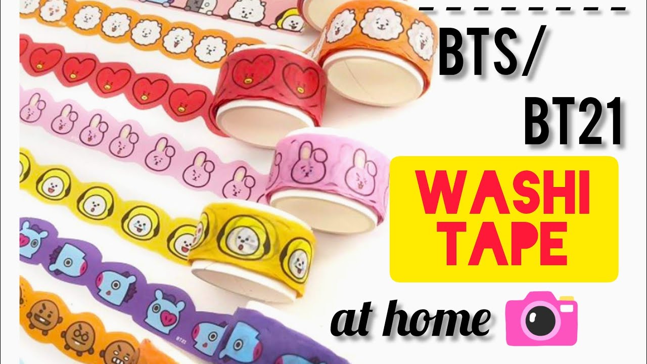 BTS washi tape 💜 ️ /how to make BTS tape at home /BTS washi tape at ...