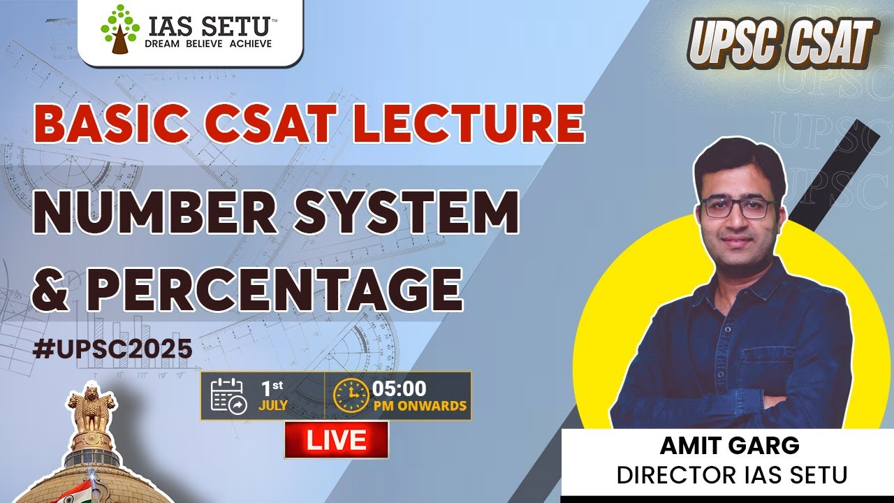 Basic CSAT Lecture Number System & Percentage Class 4 | by Amit Garg ...