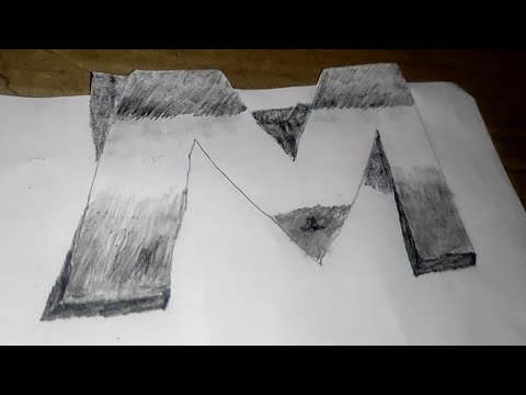 How To Draw A 3d Letter M - Awesome Trick Art | Drawing art 3d - YouTube