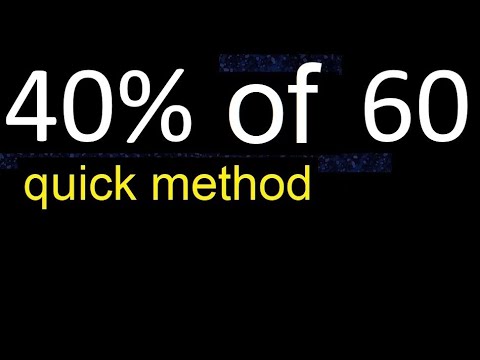 40% de 60 , percentage of a number . 40 percent of 60 . procedure - YouTube