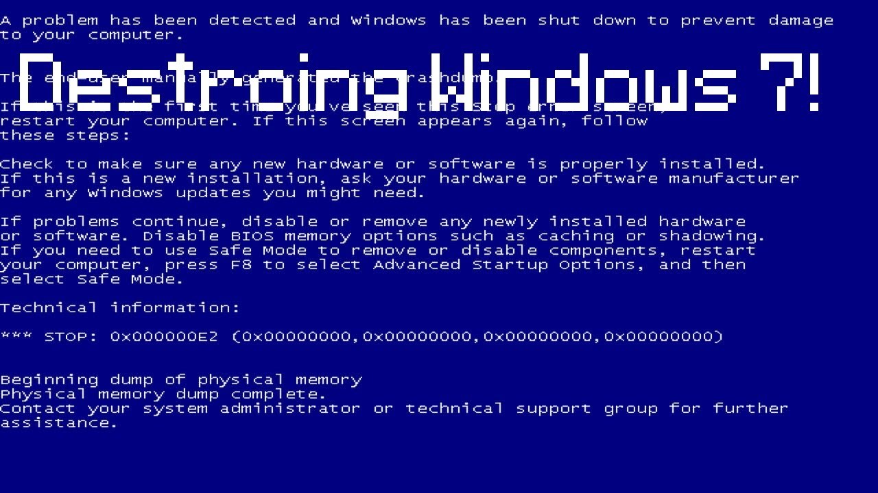 Destroying Windows 7! - YouTube