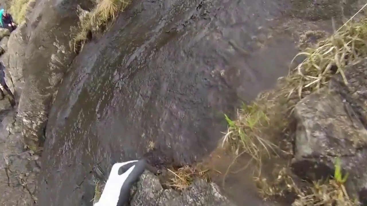 First person view of The Bad Step near Loch Coruisk, Skye, Scotland ...