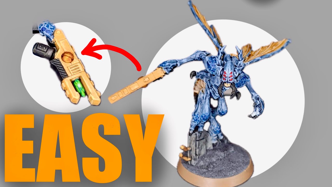 How to paint Vespid Stingwings FAST! Classic T’au scheme - YouTube