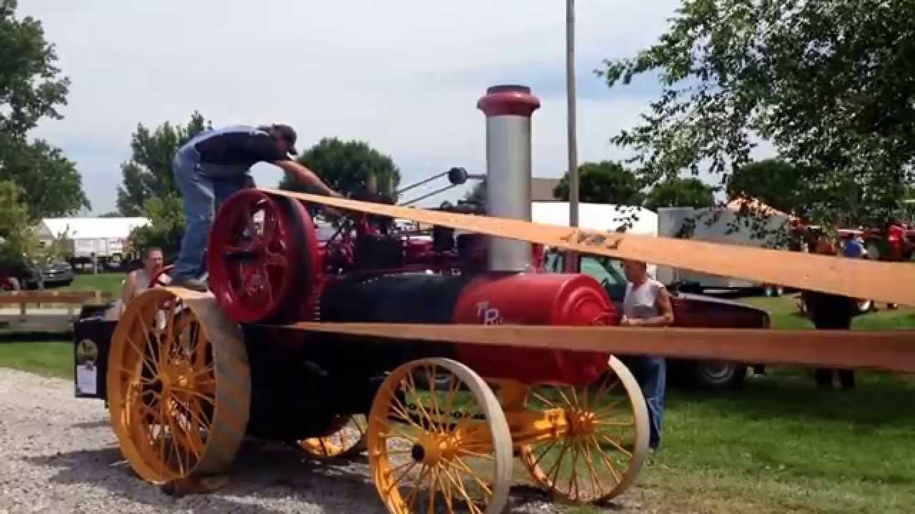 10hp Russell steam engine on Brake Lathrop mo 2014 - YouTube