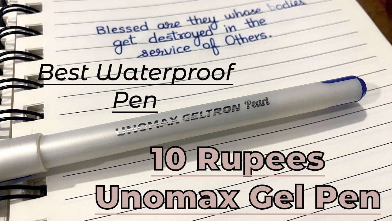 Best Waterproof Gel Pen by Unomax | @Awesome_Handwriting95 - YouTube