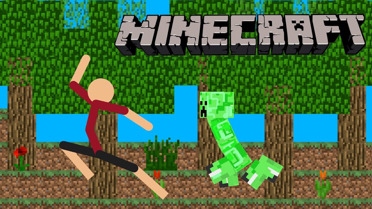 Minecraft stick nodes episode 1 : The creeper and the entry of stick ...