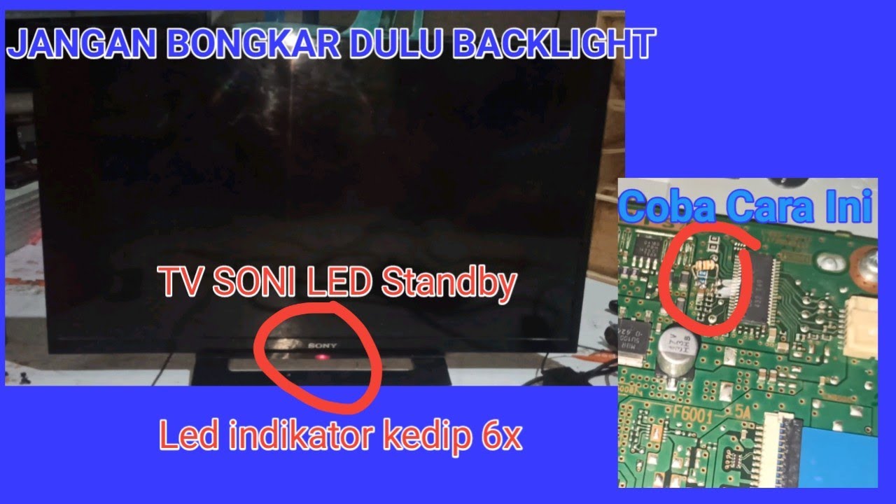 TV SONY LED 32 inchi Protek, Lampu Indikator Kedip 6 kali - YouTube