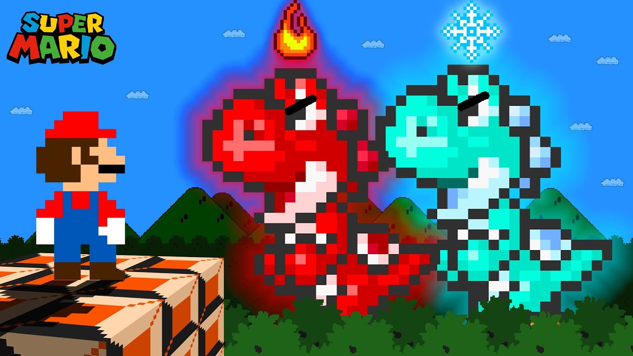 Mario Escape From The Attacks of Yoshi Fire and Ice | Game Animation ...