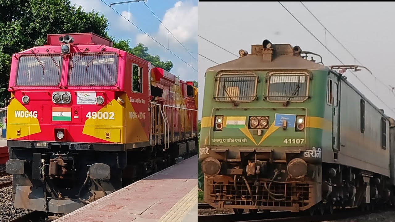 Freight Trains with Diesel and Electric Locomotive//WAG 9 & WDG 4G ...