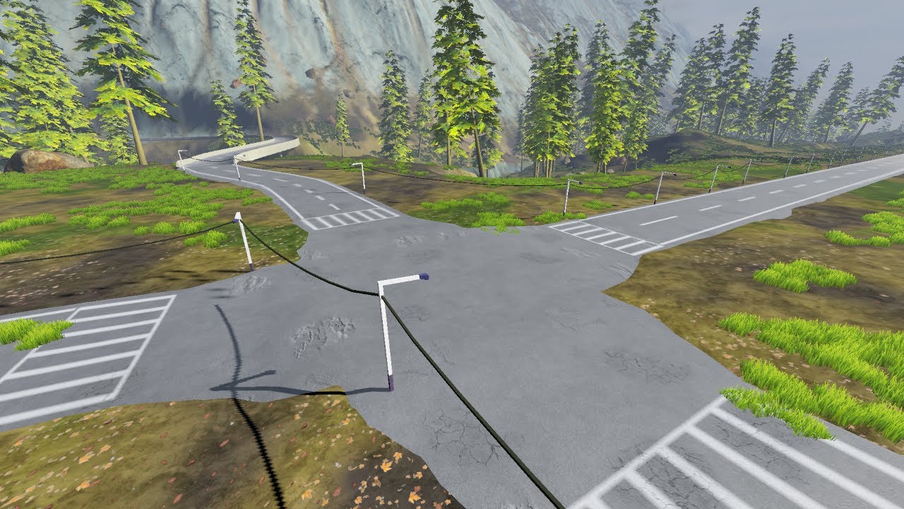 Cable on Road! MTerrain road system - YouTube