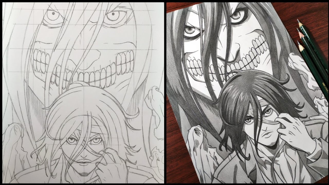 How to Draw "Eren With Titan Form" [Attack on Titan] | Drawing Tutorial ...