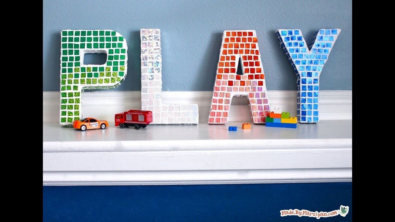 DIY Faux Tiled Mosaic Letters - YouTube