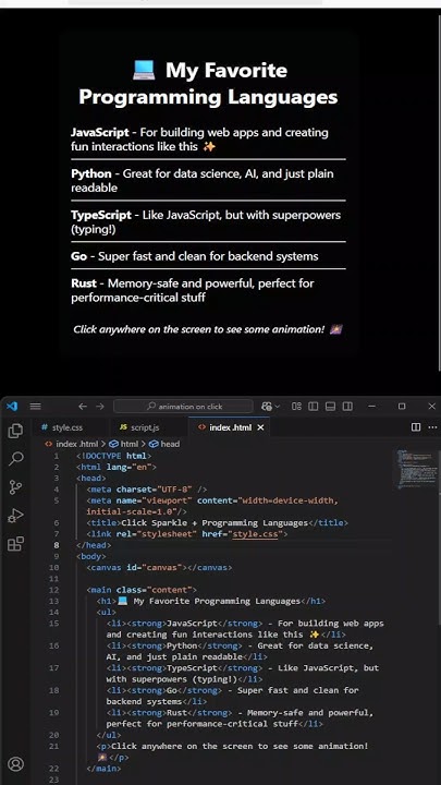 Html Css Click Animationshort Shorts Javascript Python Trending Tredingvideo Animation
