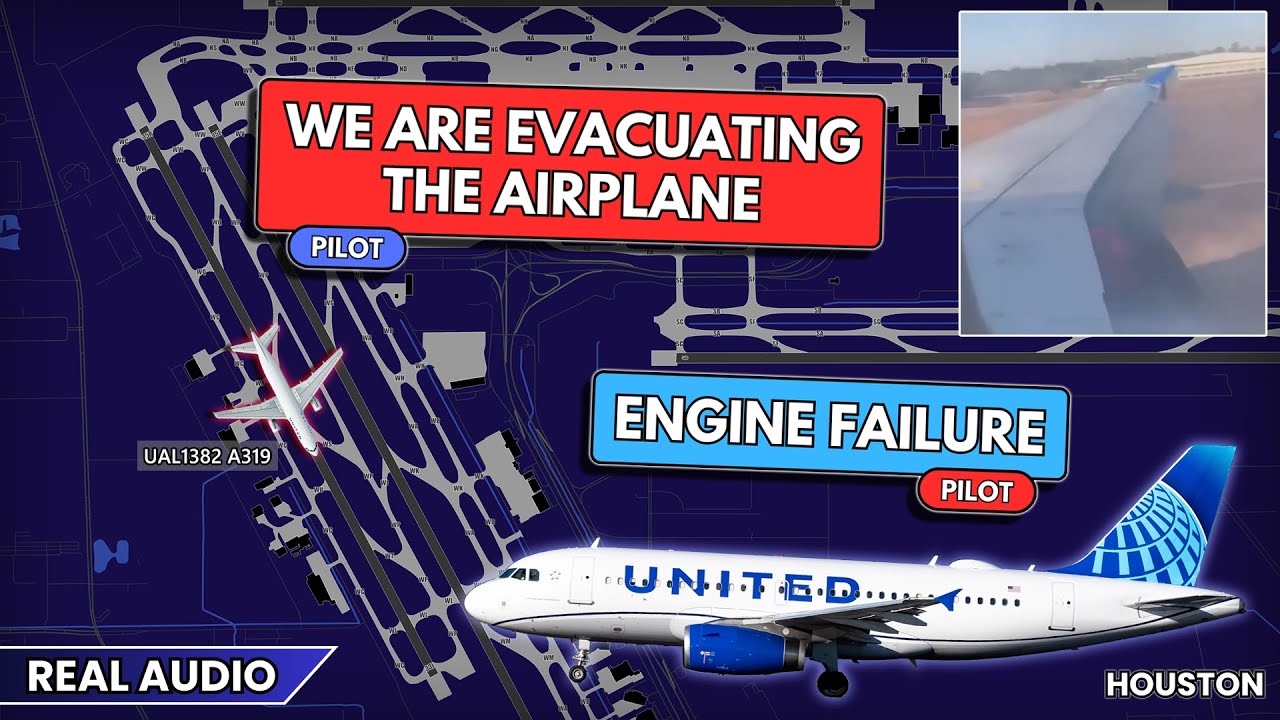 Evacuation on the runway after engine failure. United A319 rejects ...