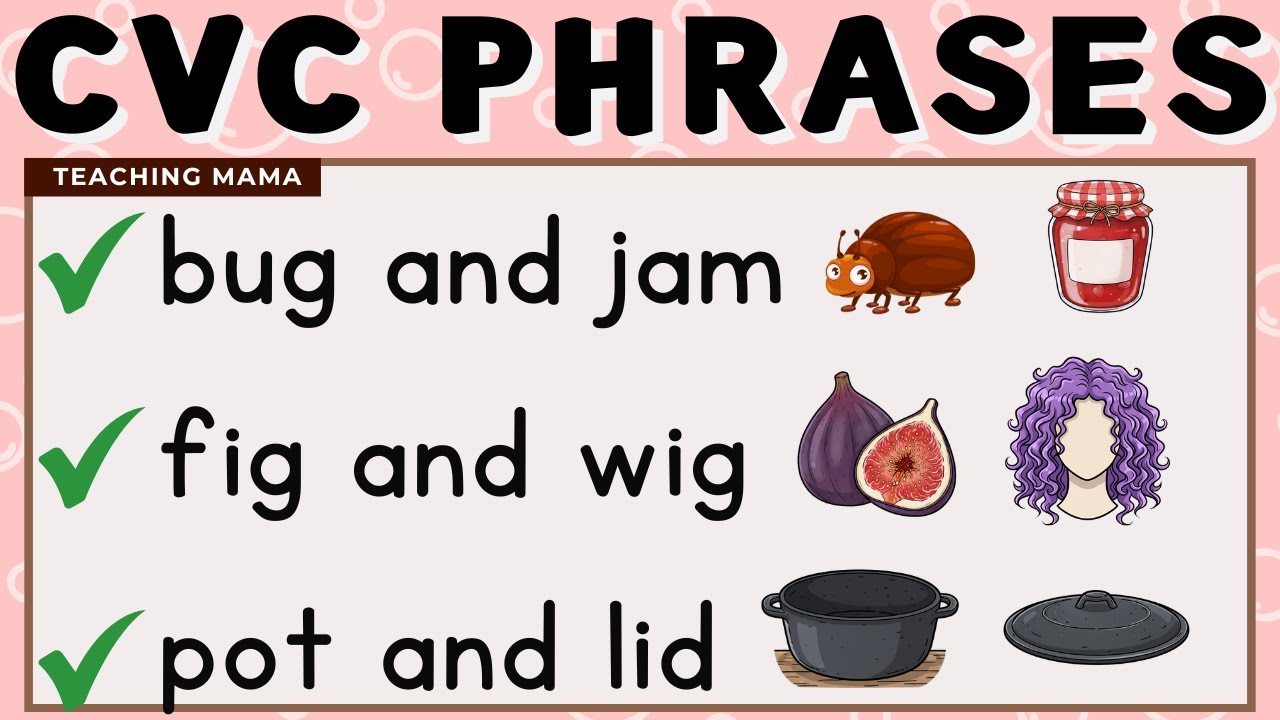 CVC PHRASES | LEARN TO READ CVC WORDS | SIMPLE AND EASY | ENGLISH VIDEO ...