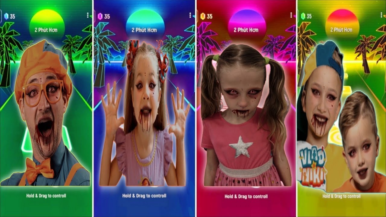 Tiles Hop - Zombie Blippi 🆚 Zombie Diana🆚 ZombieLike Nastya 🆚 ...