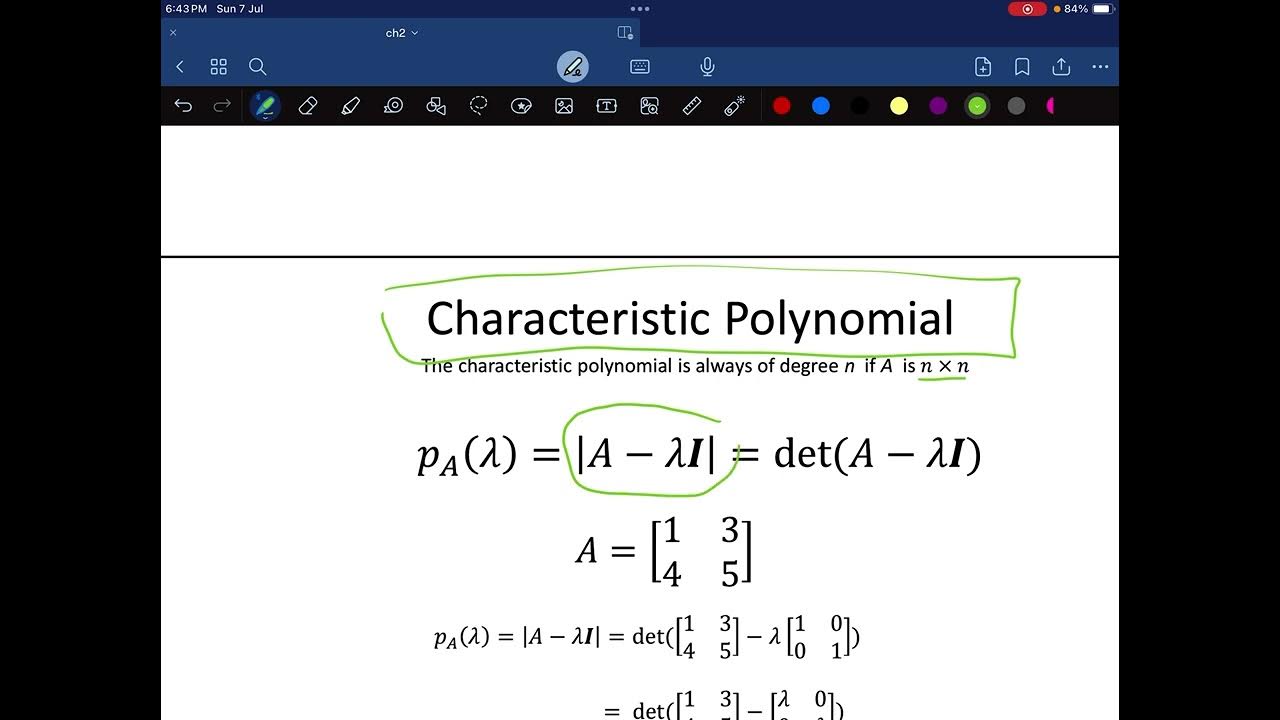 Numerical Analysis ( Chapter Two : Characteristics Polynomials) - YouTube