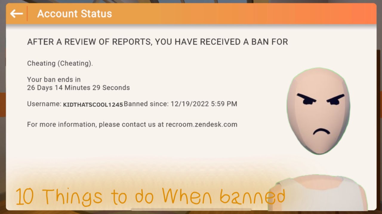 What to do when Banned In Rec Room - YouTube
