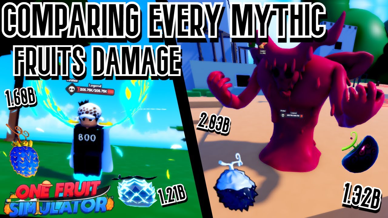 COMPARING EVERY MYTHIC FRUITS DAMAGE (One Fruit Simulator) - YouTube
