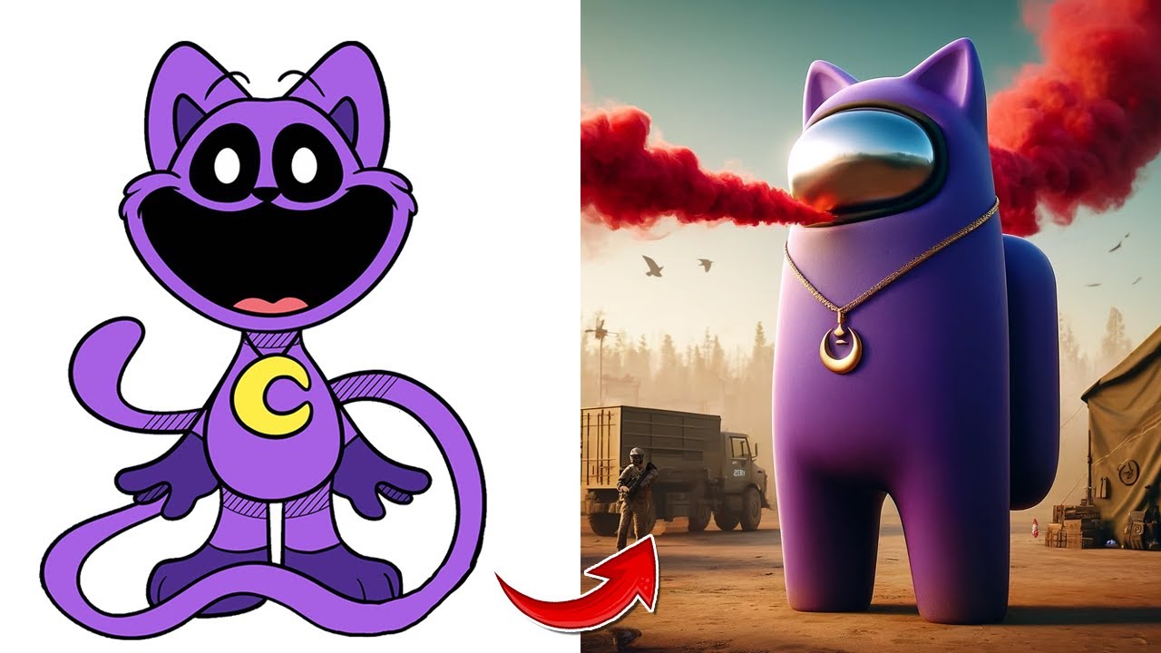 CATNAP + AMONG US =????| Challenge Poppy Playtime Chapter 3 & Smiling ...