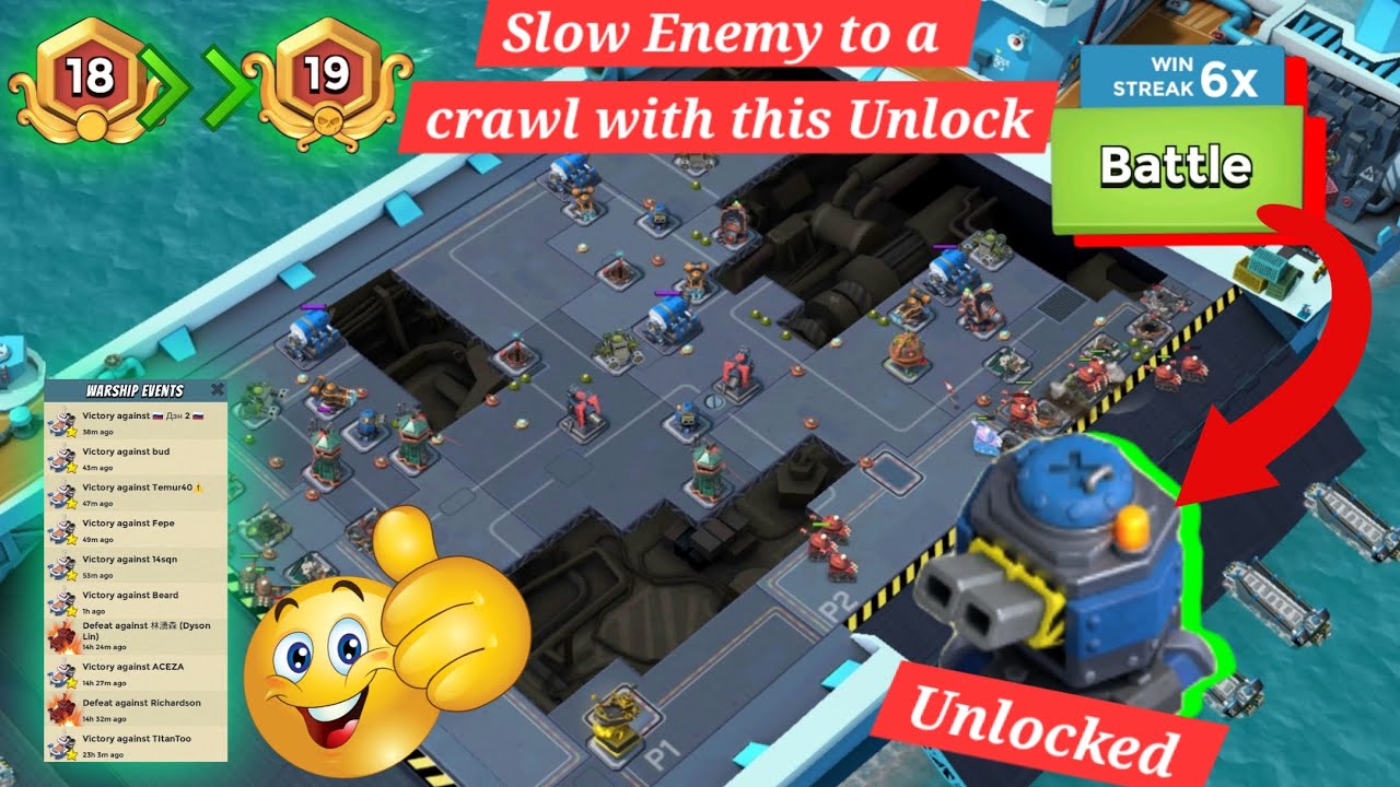 6x Win Streak 😉 + Slow Enemy Attack Times after this Unlock 🔑 #boombeach #boombeachwarships ...