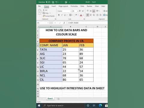 USE OF DATA BARS AND COLOUR SCALE IN EXCEL|| SINGLE CLICK - YouTube