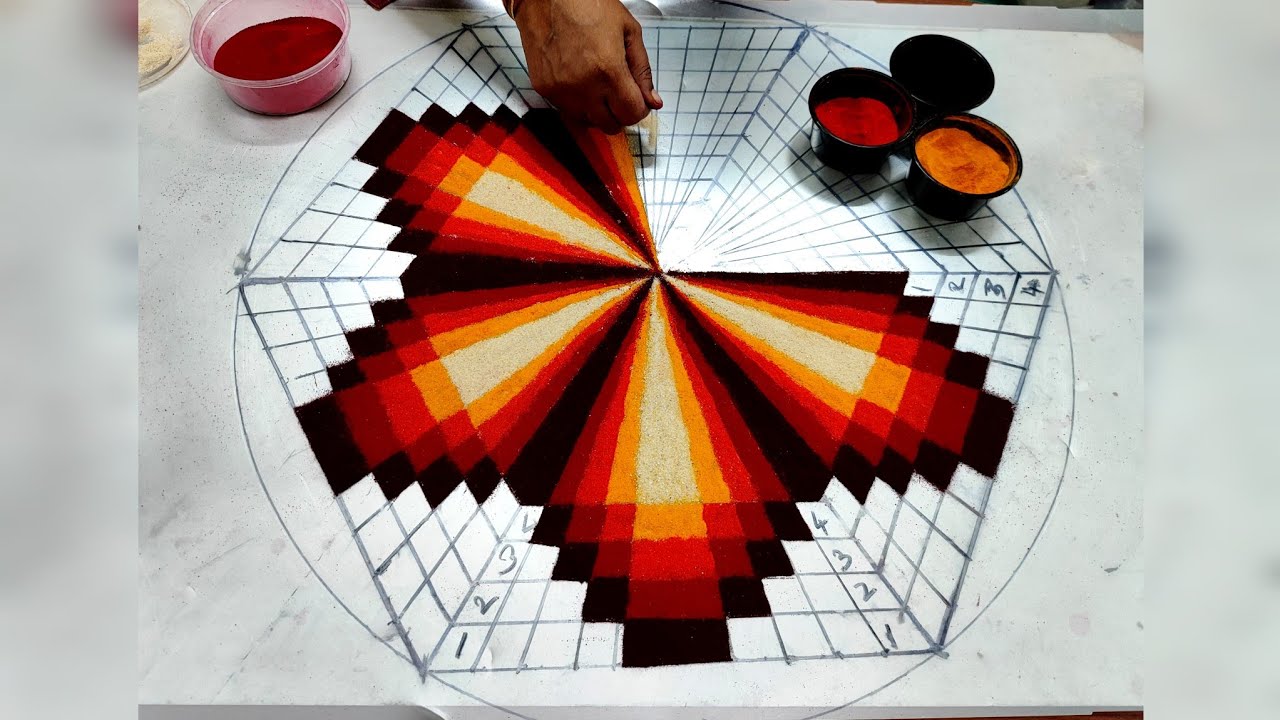 3D kolam rangoli 3D கோலம் போட்டு வாசலை அலங்கரிக்கலாம் Pongal rangoli ...